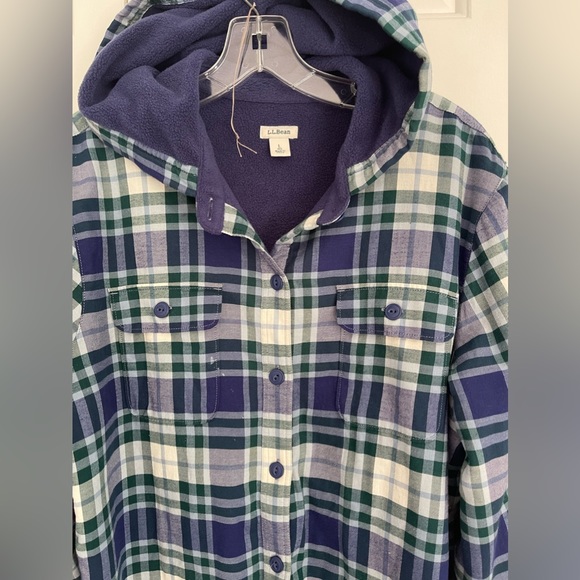 L.L. Bean | Shirts | Ll Bean Fleece Lined Flannel Blue Green Plaid Shirt Jacket Mens L | Poshmark